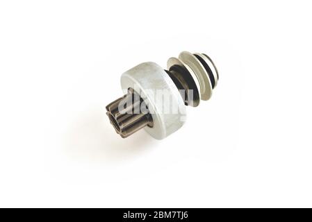 Car detail Bendix drive starter isolated on white background Stock ...