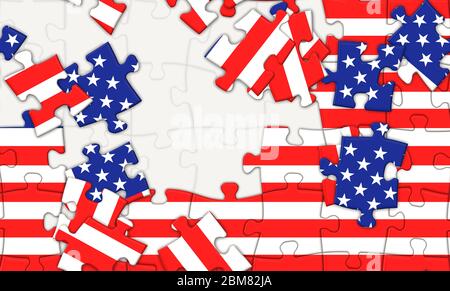 Usa flag puzzle pieces Stock Photo - Alamy