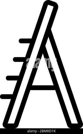 one-sided staircase with support side view icon vector outline ...