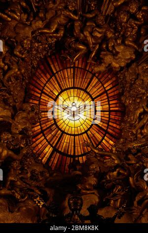 Stained glass window in Vatican museum, Vatican city, Italy Stock Photo ...