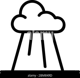 Vector thundercloud. Black outline. Vector illustration isolated on ...