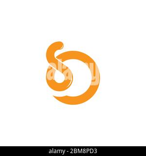 letter e o simple loop overlapping line logo vector Stock Vector Image ...