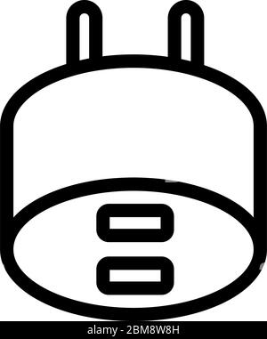 Electronic connectors line vector icons and signs. Pins, Sockets, Plugs ...