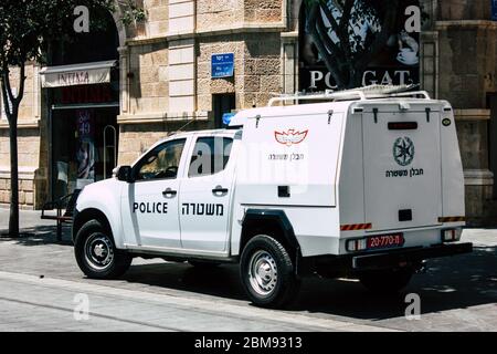Jerusalem israel June 08, 2018 View of Israeli police car in Jaffa ...