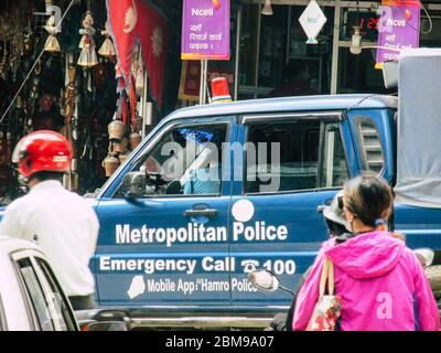 Kathmandu Nepal May 10, 2019 View of a Nepali police car parked at ...