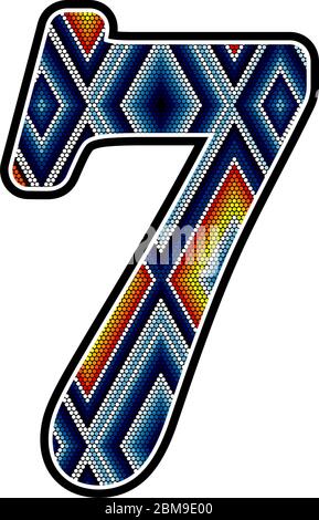 Number seven. Abstract mathematics background. 3d vector illustration ...