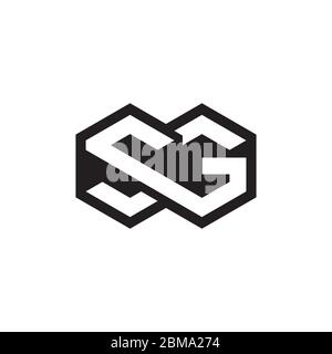 SG Logo monogram with negative space style design template isolated on ...