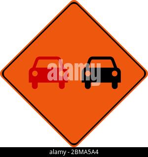 Warning sign with overtaking symbol Stock Photo - Alamy