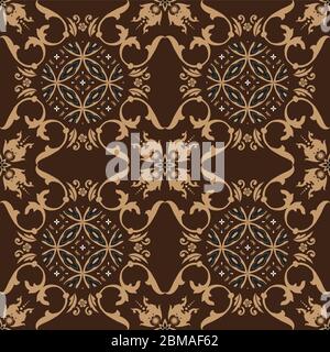 Unique style Indonesian batik with dark brown color modern concept ...