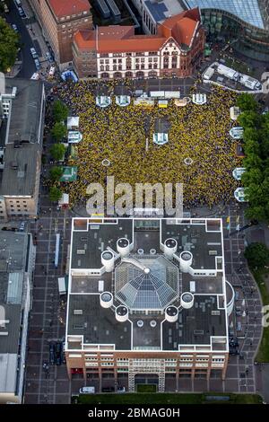Aerial view of football fans watching the FIFA 2026 World Cup football ...