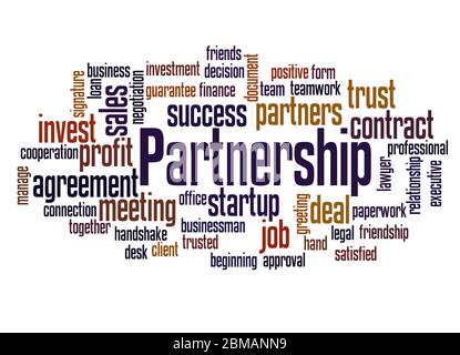Partnership word cloud concept on white background Stock Photo - Alamy