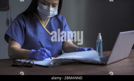 Female doctor working with medical forms and documents close-up Stock ...