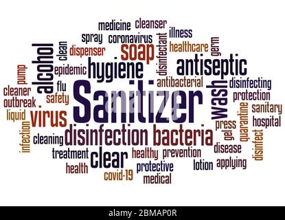 Sanitation word cloud concept Stock Photo - Alamy