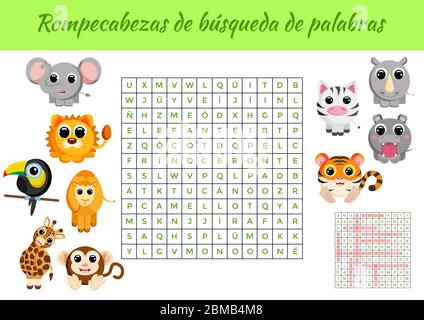 Rompecabezas de búsqueda de palabras - Word search puzzle. Educational ...