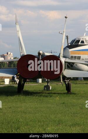 Rear view of a Mikoyan-Gurevich MiG-23 "Flogger" third-generation jet ...
