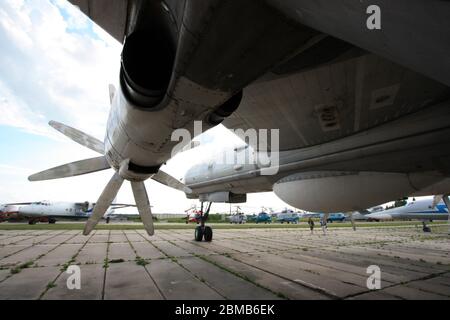 View of a Kuznetsov NK-12 turboprop engines with contra-rotating ...