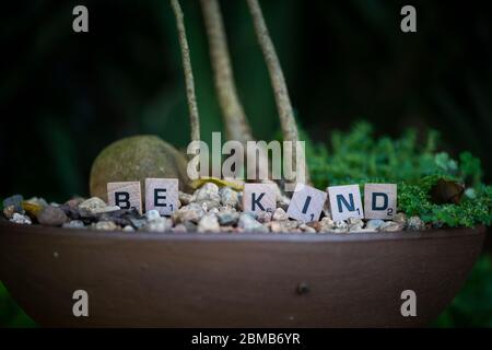 Be kind in block letters Stock Photo - Alamy