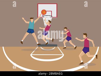 Basketball player releasing a short jump shot with defenders trying to ...