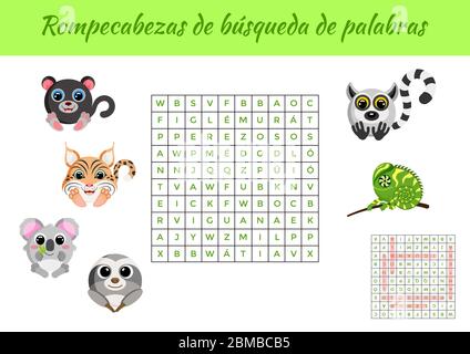 Rompecabezas de búsqueda de palabras - Word search puzzle. Educational ...