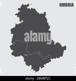 Simple outline map of Umbria is a region of Italy. Stylized minimal line design Stock Vector ...