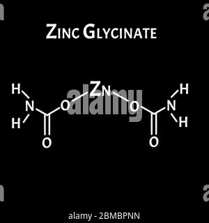 Zinc glycinate is a molecular chemical formula. Zinc infographics ...