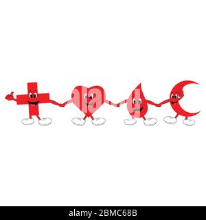 This illustration depicts 4 mascots, namely the World Red Cross, Red ...