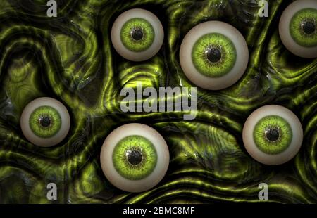 greepy strange human eyes on organic skin Stock Photo - Alamy