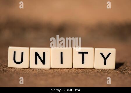 Unity in block letters Stock Photo - Alamy