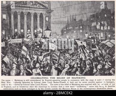 Celebrating the Relief of Mafeking (Boer War) outside Colonel Robert ...