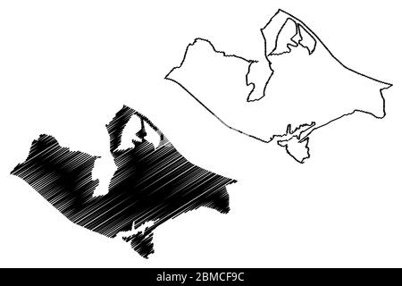 Gebze City (Republic of Turkey, Marmara Region) map vector illustration ...