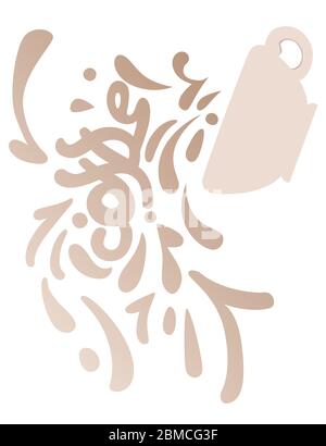 Coffee cup with splash flat design long shadow color icon. Brewed ...