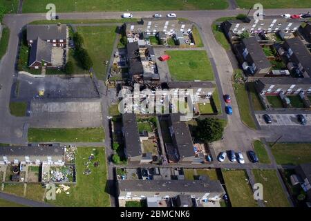 aerial view of Bransholme housing estate, Hull, East Yorkshire, UK ...