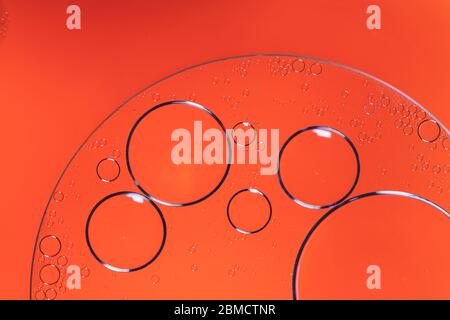 Circular shapes of seprerated oil on the surface of water - creative ...