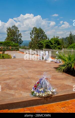 View of the mass graves at the Kigali Genocide Memorial in Rwanda is ...