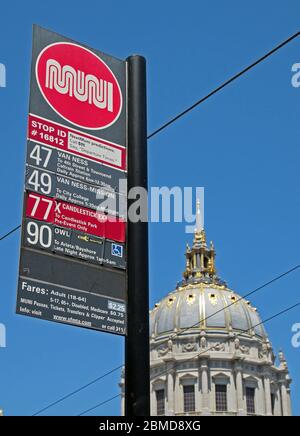 MUNI bus stop sign Stock Photo - Alamy