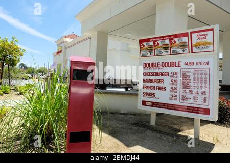 Drive through menu at a fast food restaurant. (McDonald's Stock Photo ...