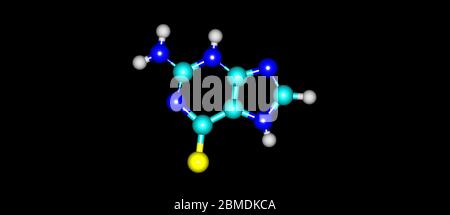 Tioguanine leukemia and ulcerative colitis drug, chemical structure ...
