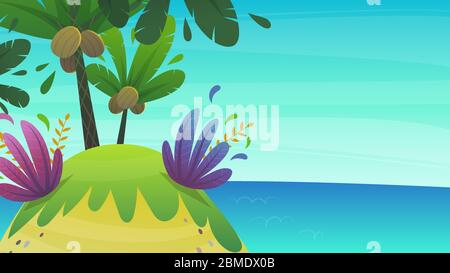 Pirates on island. Cartoon kids background with corsairs and pirate ...