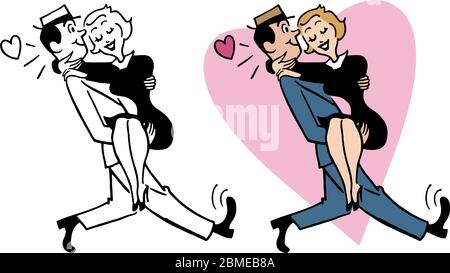 The bride carries the groom. Marriage and love. Man and woman couple ...