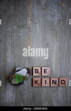 Be kind in block letters Stock Photo - Alamy