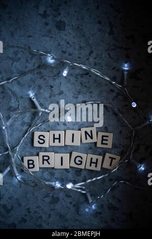 Shine bright in block letters Stock Photo - Alamy