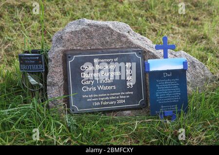 Carnforth railway station memorial to the 4 men who were killed in the ...