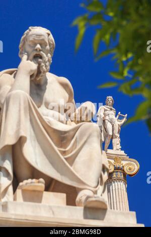 Ancient Greek philosopher Socrates and god Apollo in Athens, Greece ...