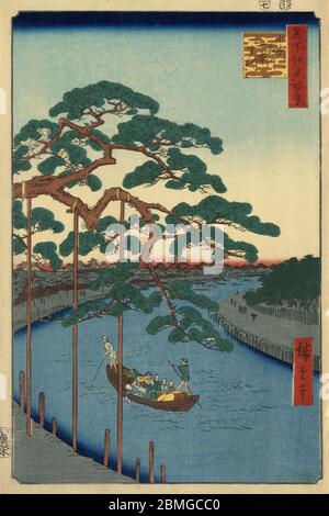 [ 1850s Japan - Ferry with Passengers ] — Ferry on the Onagigawa River ...