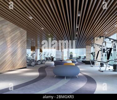 3d rendering modern gym Stock Photo - Alamy