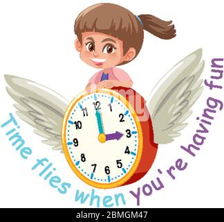 Idiom illustration saying time flies Stock Vector Image & Art - Alamy