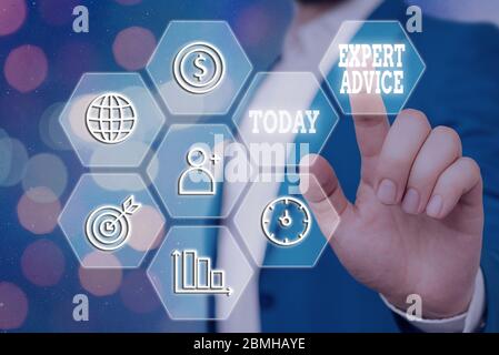 Writing note showing Expert Advice. Business photo showcasing Sage Good ...