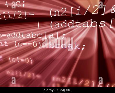 Programmers code abstract screen of a software developer. Source code background with light ...