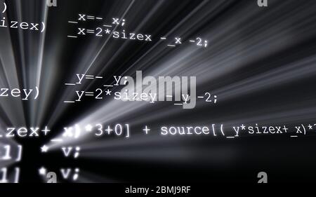 Programmers code abstract screen of a software developer. Source code background with light ...