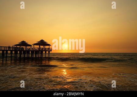 Sunset at Sambolo Beach, Anyer, Serang, Banten, Indonesia Stock Photo ...